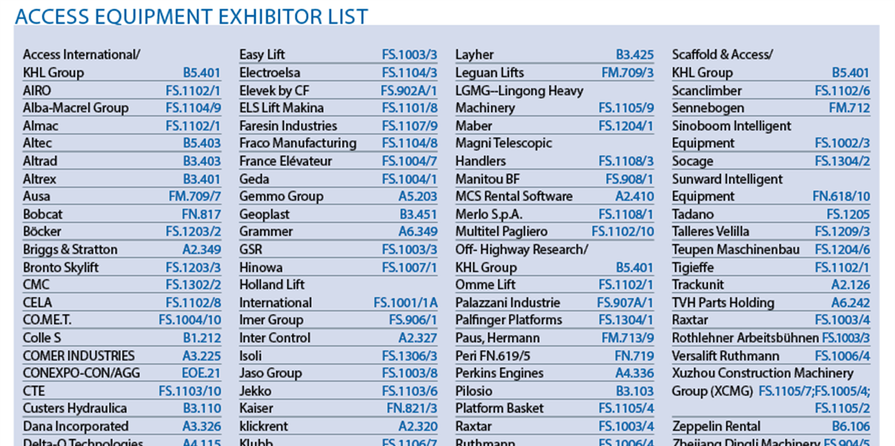 A full guide to access equipment at Bauma - KHL Group