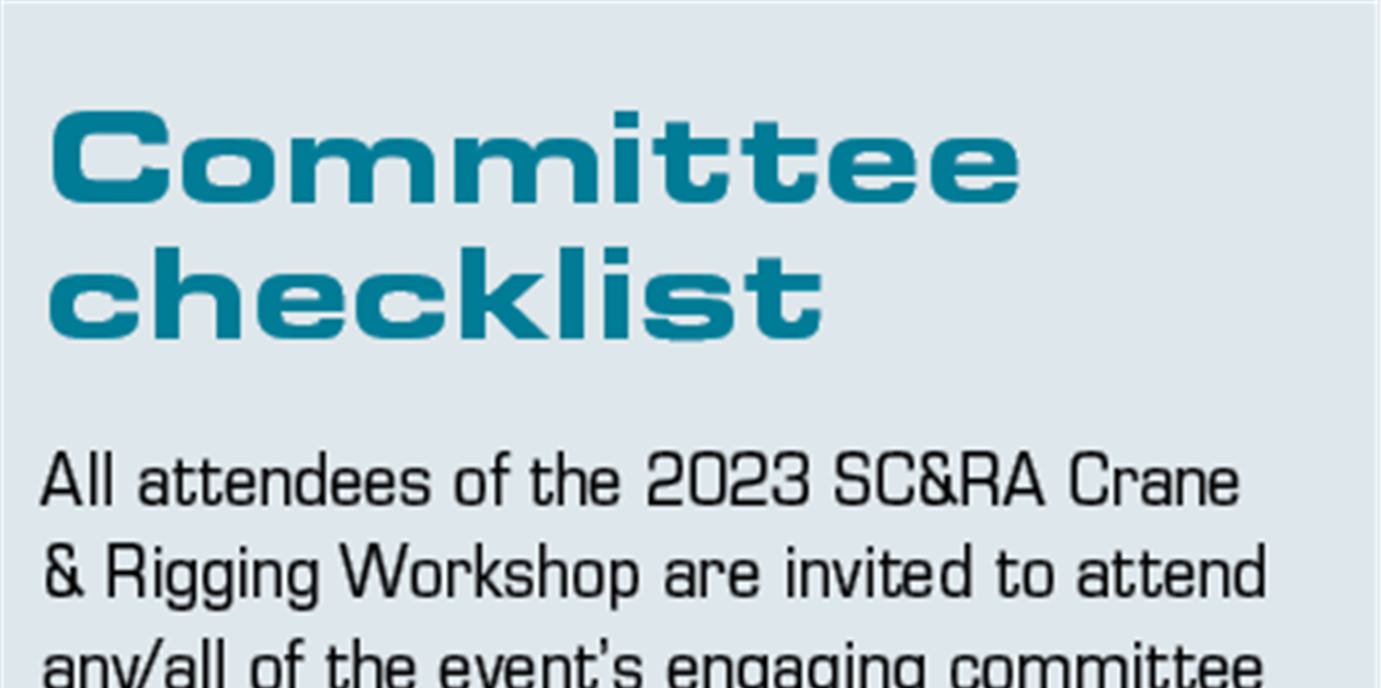 A sneak peek at the SC&RA Crane & Rigging Workshop - KHL Group